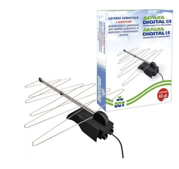Антенна комнатная Дельта Digital К131А.03 12V (активная, DVB-T2, с б/п ...