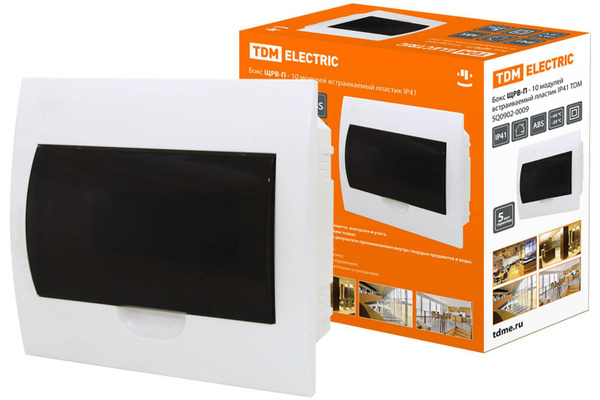 Бокс ЩРВ-П-10 модулей встраиваемый пластик IP41 TDM - купить по выгодной цене в интернет ...