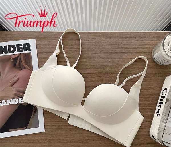 Комплект белья Женский, Мужской TRIUMPH молочный Полиэстер FR, Вата РВ, размер 80A, 80B Домашний ...