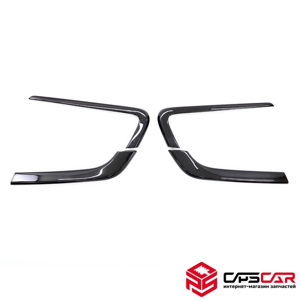 Накладки Антихром / Черный глянец / на молдинги переднего бампера для ...