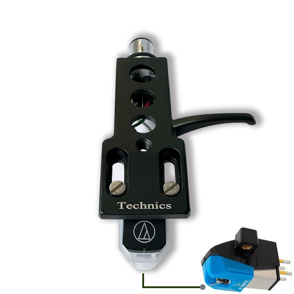 держатель картриджа technics headshell black черный и Audio-Technica AT-VM95C головка ...