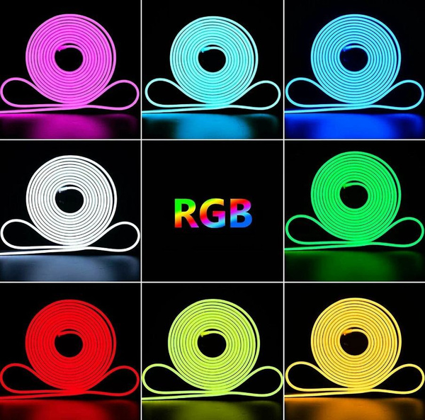 Светодиодная лента BARON NEON, 12В, IP67 Гибкий неон RGB 12В 5 метров ...
