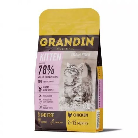 Grandin Корм сухой для котят, с курицей, 400 гр. - купить с доставкой ...