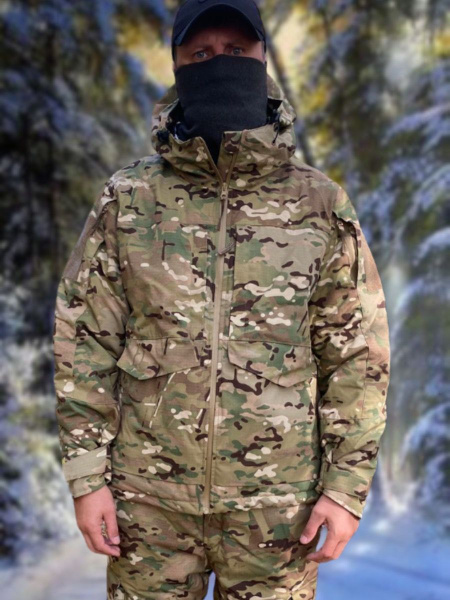 Куртка камуфляжная Tactica 7.62, размер 52, 54 (2XL), Зима, цвет светло-бежевый, коричневый ...