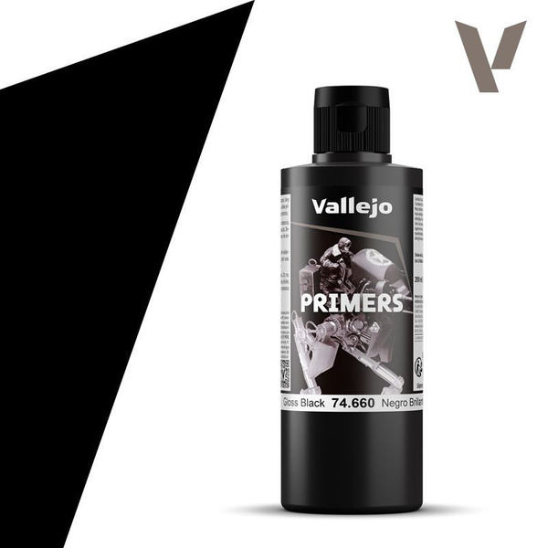 Акриловый грунт Surface primer Vallejo Gloss Black / Черный глянцевый 74.660 200мл. - купить с ...