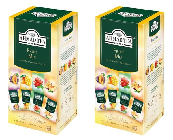 Ahmad Tea Чай в пакетиках Fruit Mix ассорти, 24 пакетиков по 1,5 г, 36 ...
