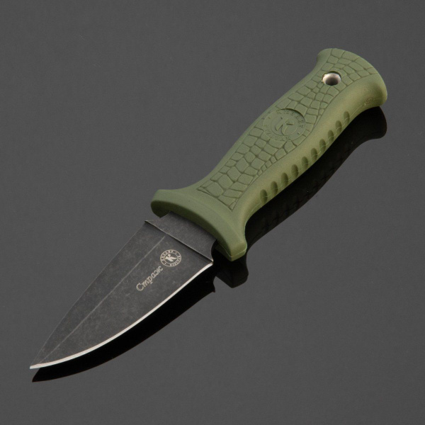 Нож ПП Кизляр Страж, сталь AUS-8 black stonewash, рукоять elastron хаки, артикул 014306 - купить ...