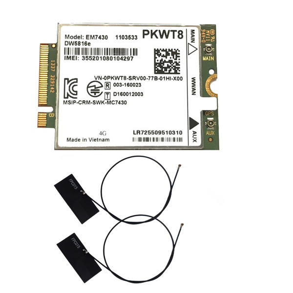 Модуль EM7430 DW5816E 4G LTE+антенна GOBI6000 для Dell Latitude 7280 ...
