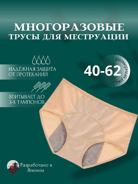 Трусы женские для менструации многоразовые впитывающие, нижнее белье из ...