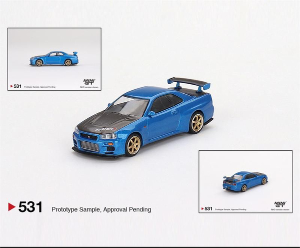 Машинка Mini GT 1:64 #531 Nissan Skyline GT-R (R34) Top Secret Bayside ...