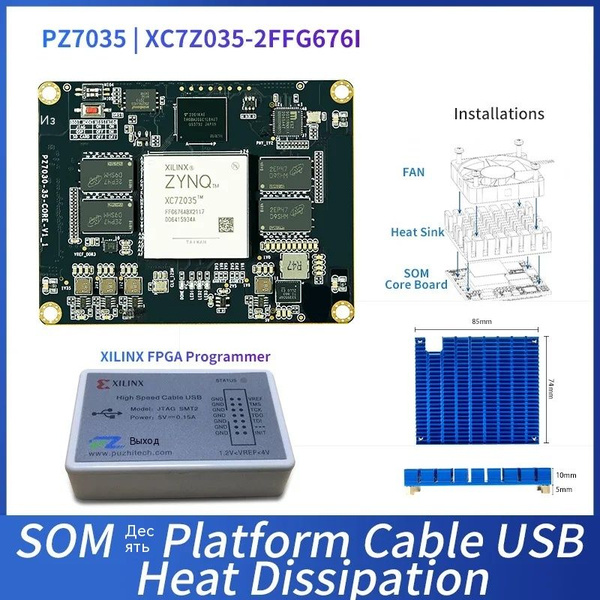 Puzhi 7035 SOM 676I Xilinx Zynq-7000 SoC XC7Z035 Основная плата FPGA Система промышленного ...