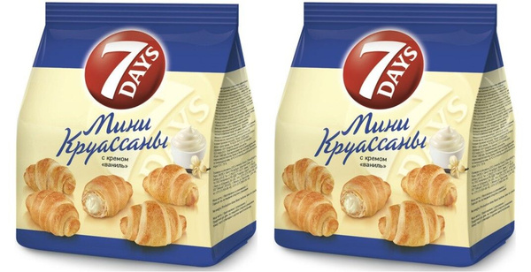 7 DAYS MINI Круассаны со вкусом ваниль 200 гр х 2 штуки купить на OZON ...
