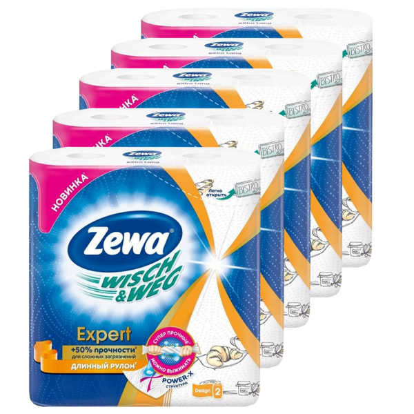 Бумажные полотенца Zewa Expert decor, 2 рулона * 5 упаковок - купить с ...
