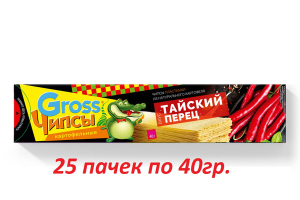 GROSS Чипсы тайский перец 40гр/25 пачек - купить с доставкой по ...