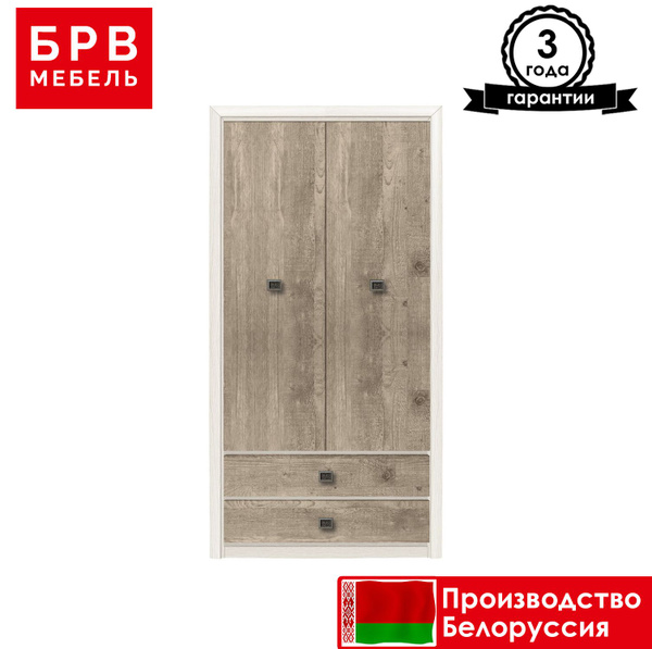 Шкаф распашной БРВ МЕБЕЛЬ Коен SZF2D2S, 103.5x56.5x200.5 см - купить по выгодной цене в интернет ...