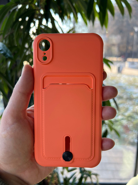 Чехол на iPhone XR персиковый с карманом. - купить с доставкой по ...