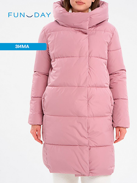 Пальто FUNDAY, Демисезон, размер 52, 54, цвет розовый, Трикотаж - купить по выгодной цене в ...