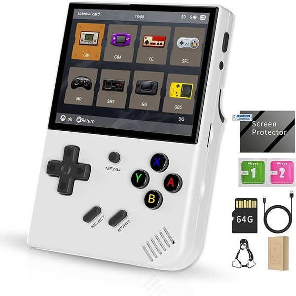 Новейшая ретро-игровая консоль2024 года RG35XX Plus3.5-дюймовый IPS ...