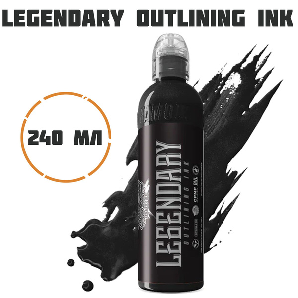 World Famous Ink тату краска черная LEGENDARY OUTLINING INK 240 мл ...