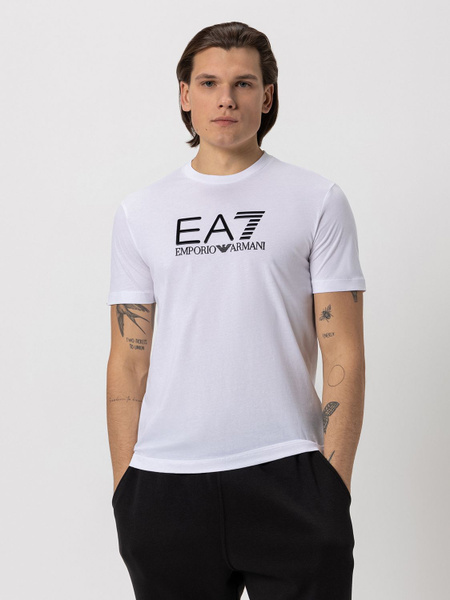 Футболка EA7, размер 48, 46, цвет белый, 100% хлопок - купить по выгодной цене в интернет ...