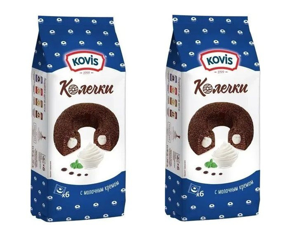 Kovis Колечки сдобные с молочным кремом 240 гр, 2 уп - купить с ...