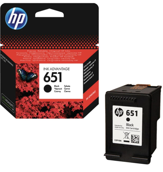 Расходник для печати HP 651 C2P10AE, Черный (black), для струйного ...