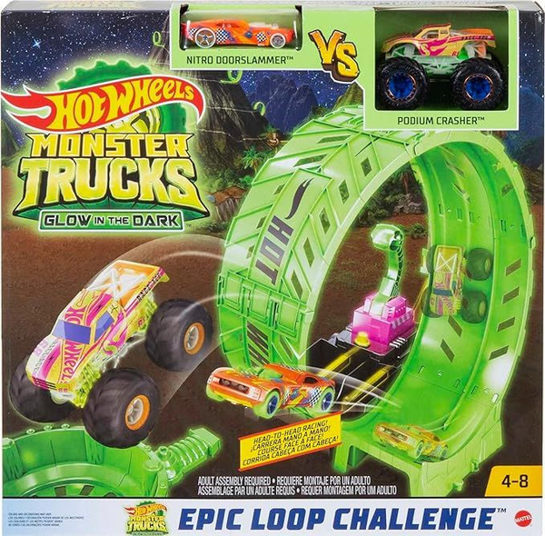 Гоночный набор "Монстр-траки светятся темным кругом" Hot Wheels ...