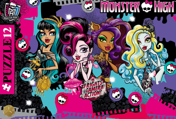 Пазл Hatber 12 элементов 300х200мм в Рамке "Школа Монстров"(Monster ...