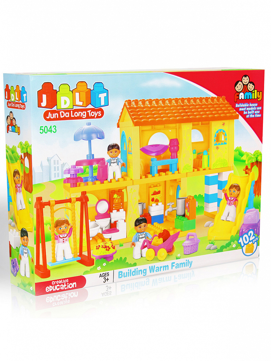Конструктор блочный Счастливая семья 102 деталей 5043 JDLT — купить в интернет-магазине OZON с ...