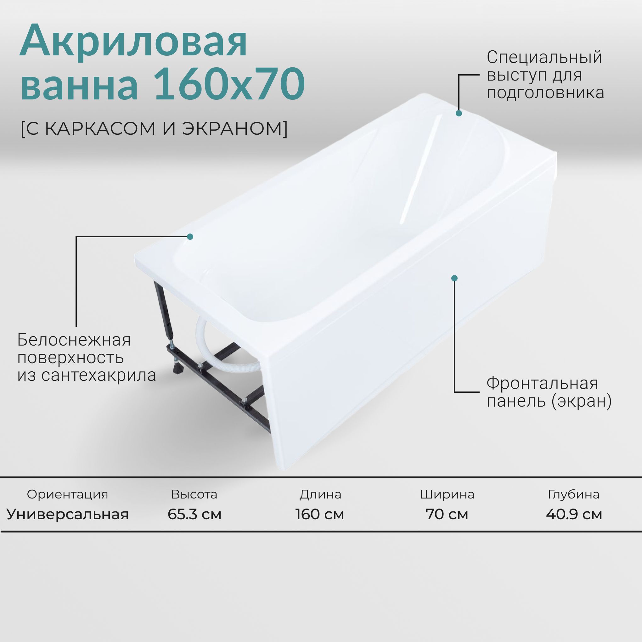 Ванна с Экраном 160 70 купить на OZON по низкой цене