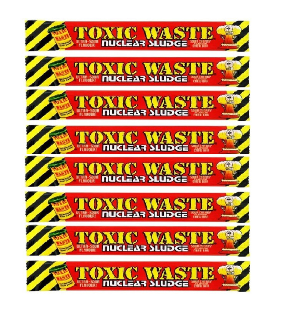 Кислая конфета Toxic Waste Nuclear Sludge Bar (вишня) 8 шт по 20г ...