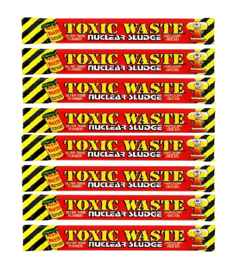 Кислая конфета Toxic Waste Nuclear Sludge Bar (вишня) 8 шт по 20г ...