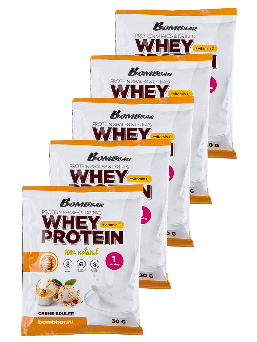 Протеин Bombbar порционный протеиновый коктейль Whey Protein (5шт по ...