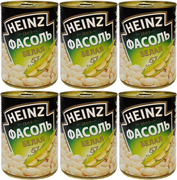 Фасоль Heinz белая, набор: 6 штук - купить с доставкой по выгодным ...