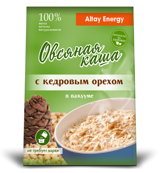 Алтайская Овсяная каша с Кедровым орехом (200 г.) быстрого ...