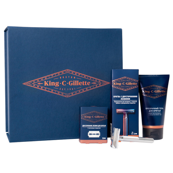 Набор для бритья King C. Gillette с Т-образным бритвенным станком ...