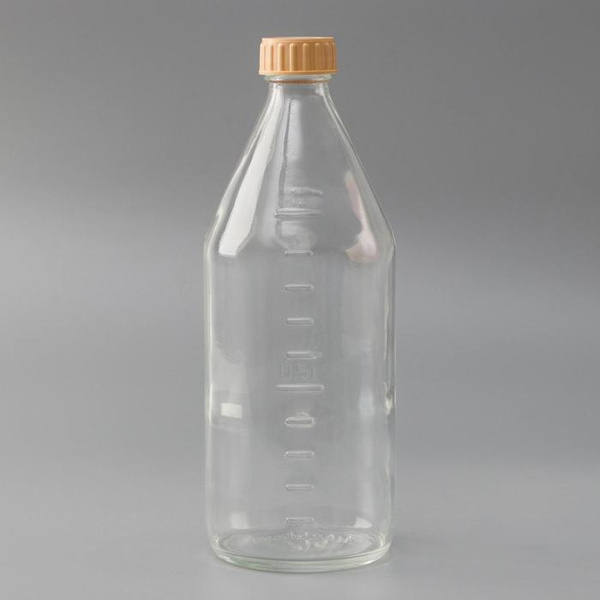 NiNaGlass Бутылка стеклянная Деления, 1 литр, с крышкой - купить с ...