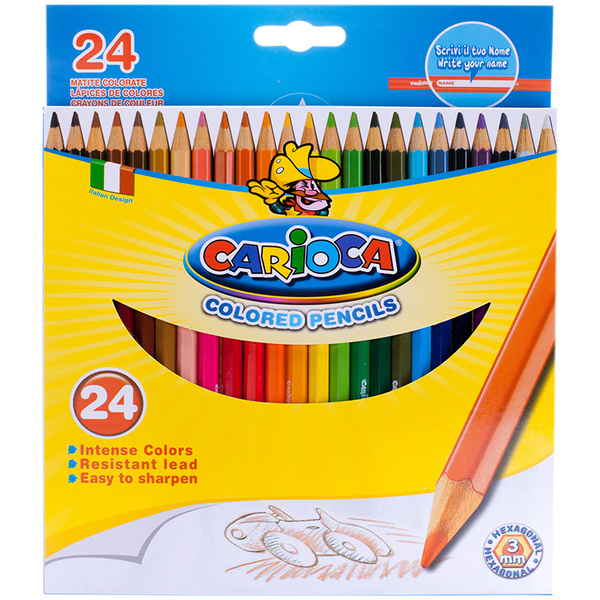Карандаши цветные 24 цвета Carioca (L 175мм, D 7мм, d 3мм, 6гр ...