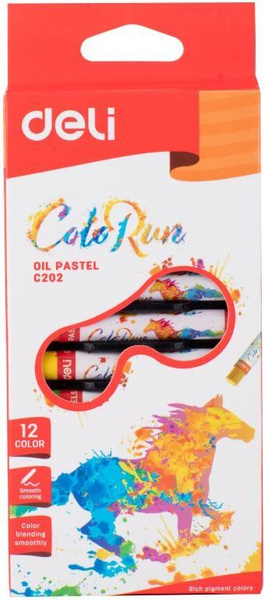 Масляная пастель Deli ColoRun EC20200 12цв - купить с доставкой по ...