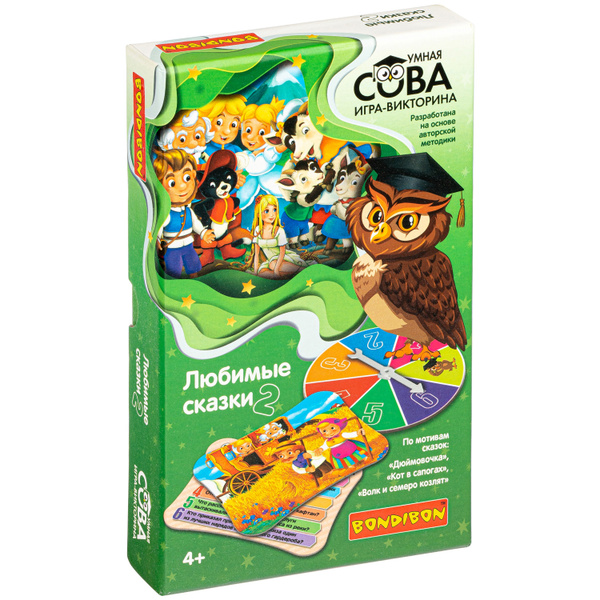 Игра-викторина Умная Сова ЛЮБИМЫЕ СКАЗКИ 2, BOX 21x3x15 - купить с ...