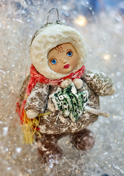 Елочная игрушка, Льняное волокно, Папье-маше - купить в интернет ...