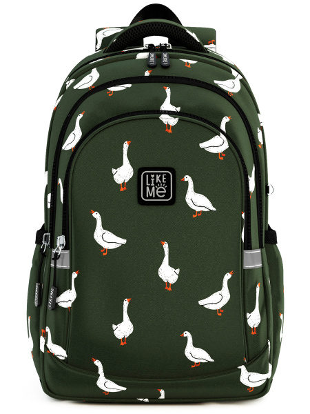 Школьный рюкзак Like.Me School Гуси Хаки купить на OZON по низкой цене ...
