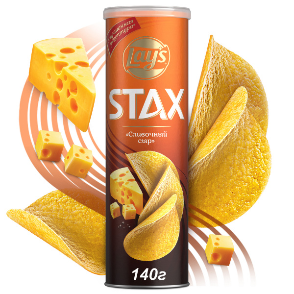 Чипсы картофельные Lay's Stax Сливочный сыр 140г - купить с доставкой ...