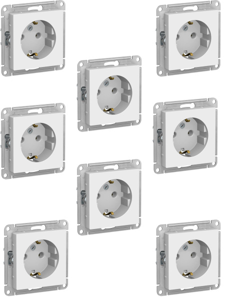 Евророзетка одинарная с заземлением Schneider Electric ATLASDESIGN, 16А ...