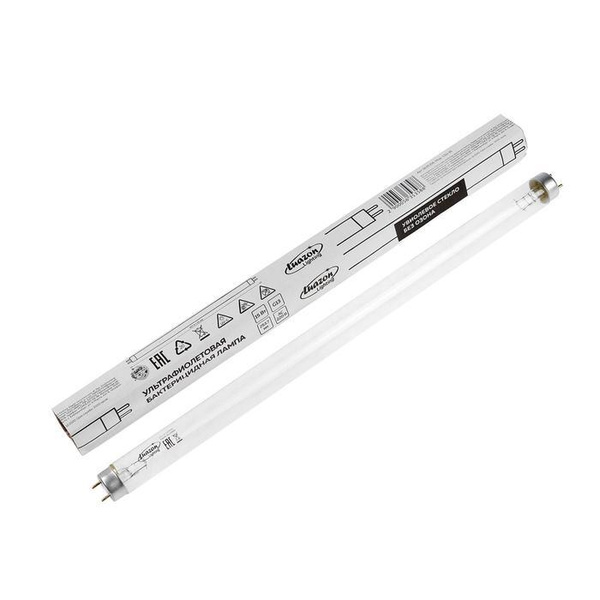 Luazon Lighting Лампа ультрафиолетовая бактерицидная, G13, 15Вт, без озона, 253.7нм, 437.4мм ...