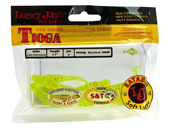 Виброхвосты съедобные Lucky John Pro Series TIOGA 2.4in (06.20)/071 9шт ...