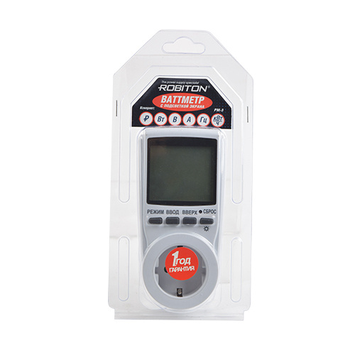 Ваттметр с подсветкой Robiton PM-3 купить по выгодной цене с доставкой по Москве и всей России ...