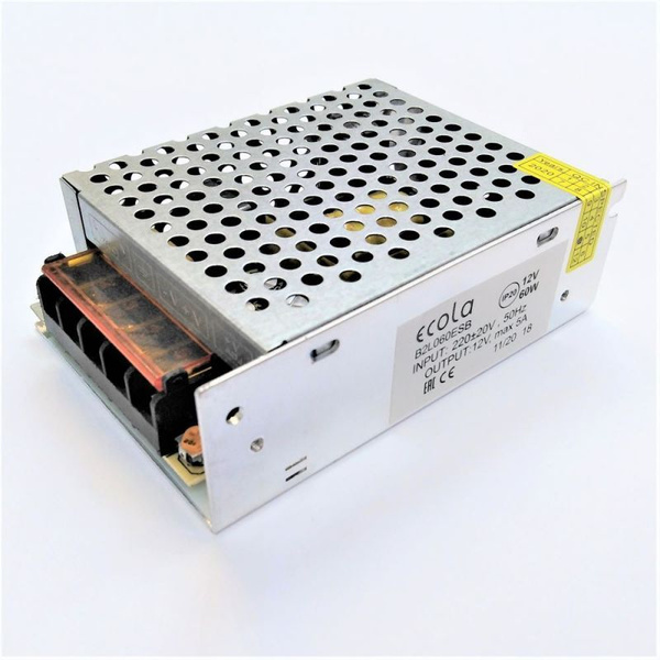 Ecola Блок питания для светодиодной ленты, 12В, 60 Вт, IP20 купить на ...