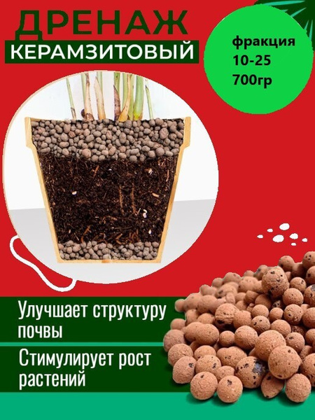 Дренаж для растений/ Дренаж для цветов/ Керамзит для растений/ Дренаж ...