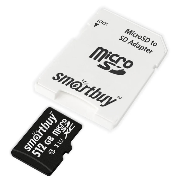 Карта памяти Micro SD 512 Гб "10 class" + SD адаптер - купить с ...